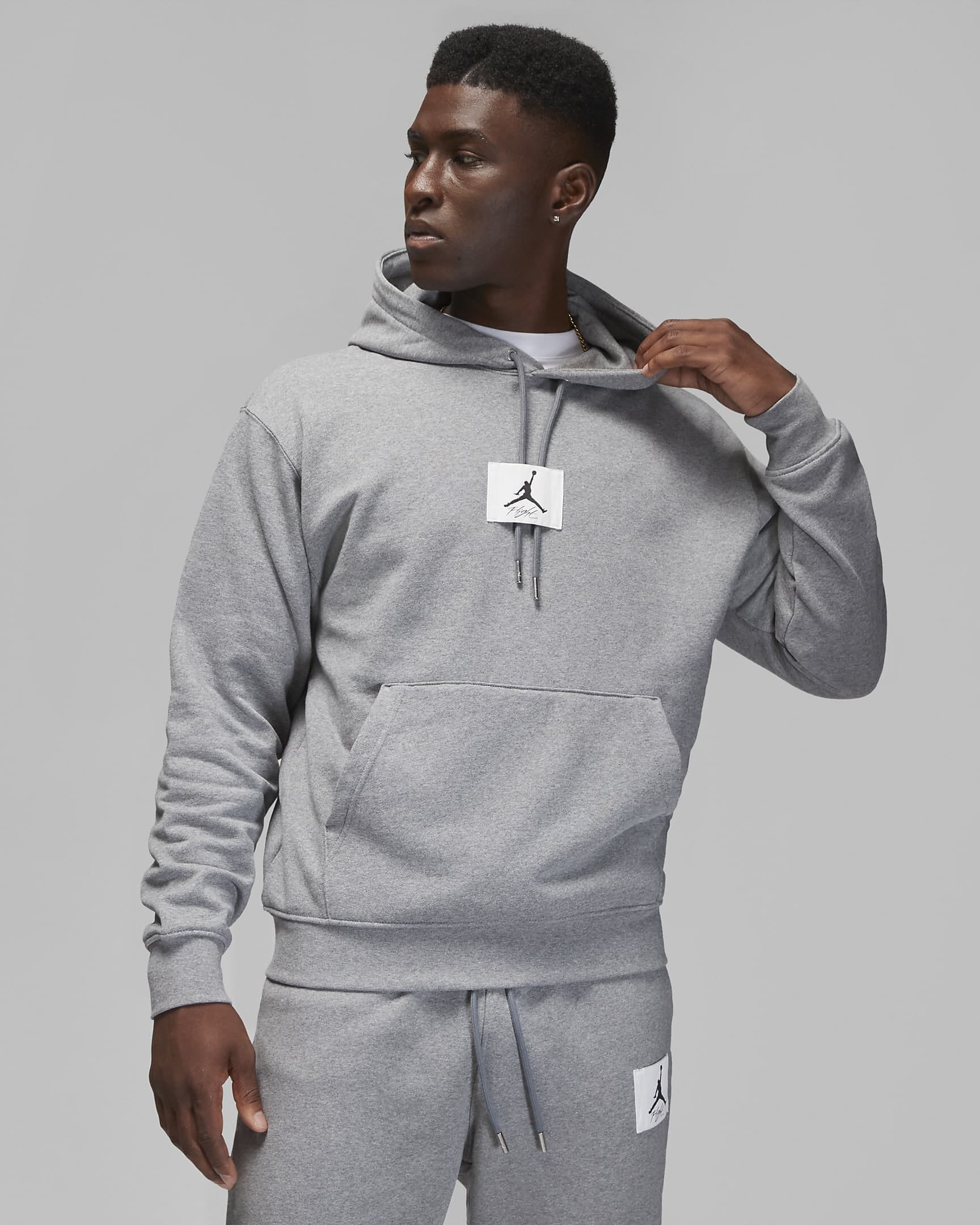 Nike Jordan Fleece Pullover Hoodie Grey DQ7338-091 Men's Size XXL ...